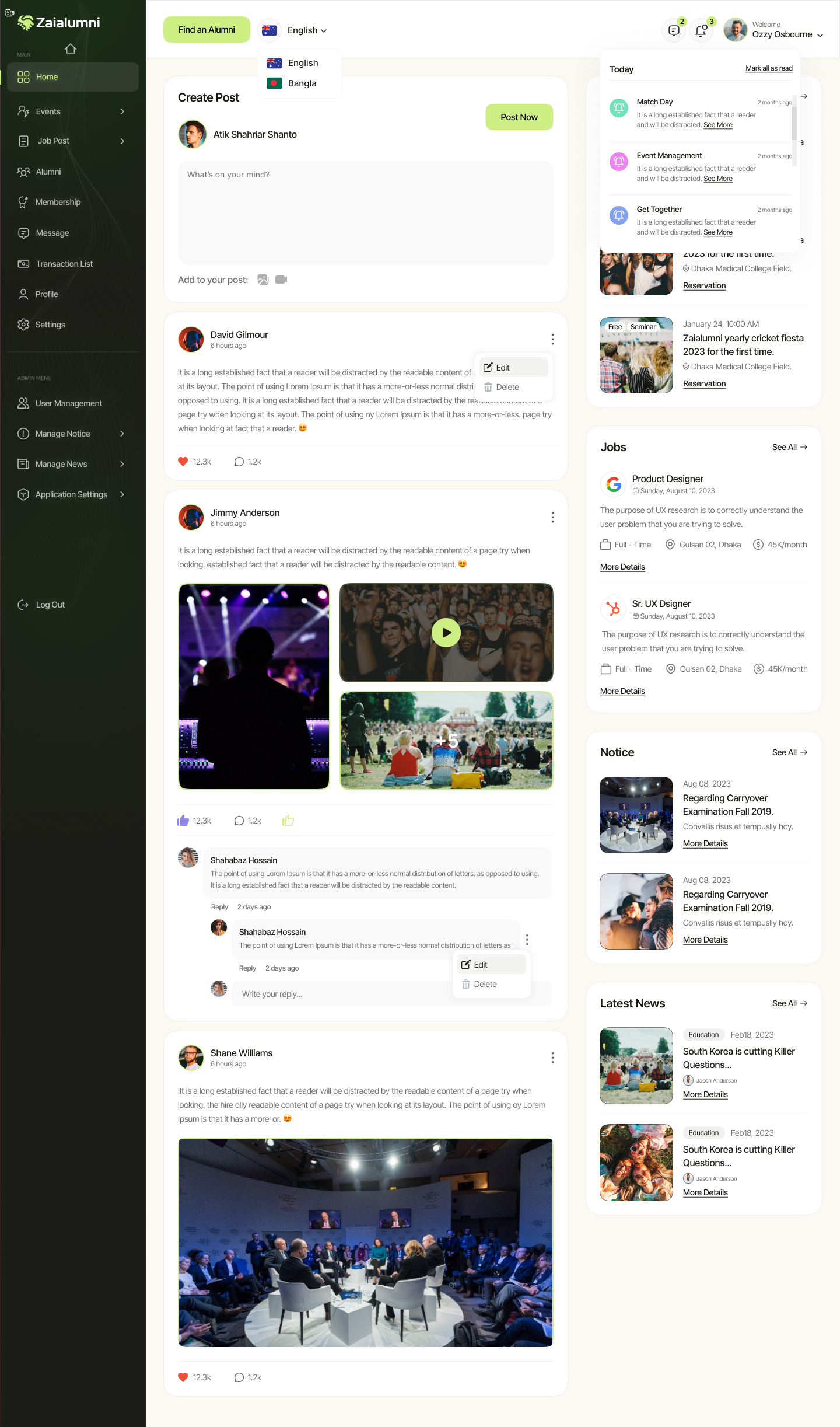 Zaialumni - Alumni Association Laravel Script / Alumni Management Software. by zainiktheme